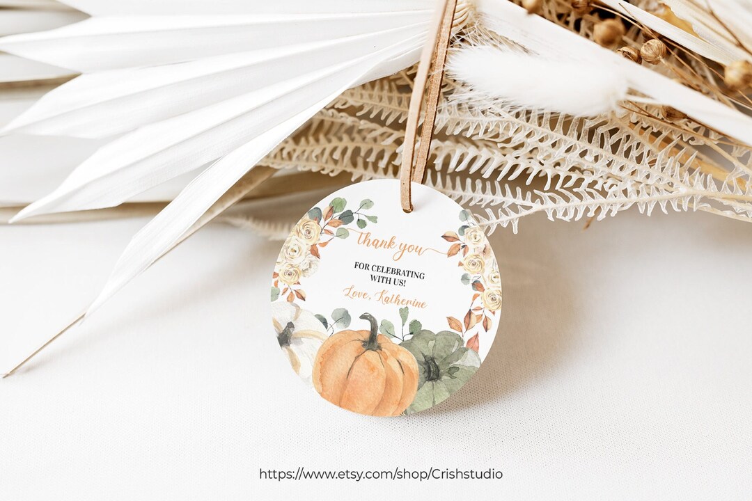 EDITABLE Our Little Pumpkin Favor Tag Pumpkin 1st Birthday Fall ...