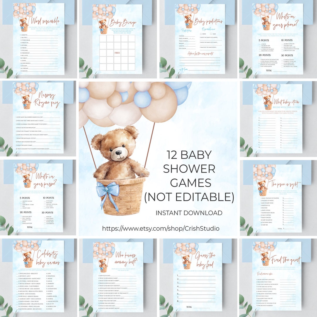 Instant Download Teddy Bear Baby Shower Game Baby Shower Games We Can ...