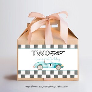 Editable TWO Fast Birthday Favor Tags Race Car 2nd Birthday Thank You ...
