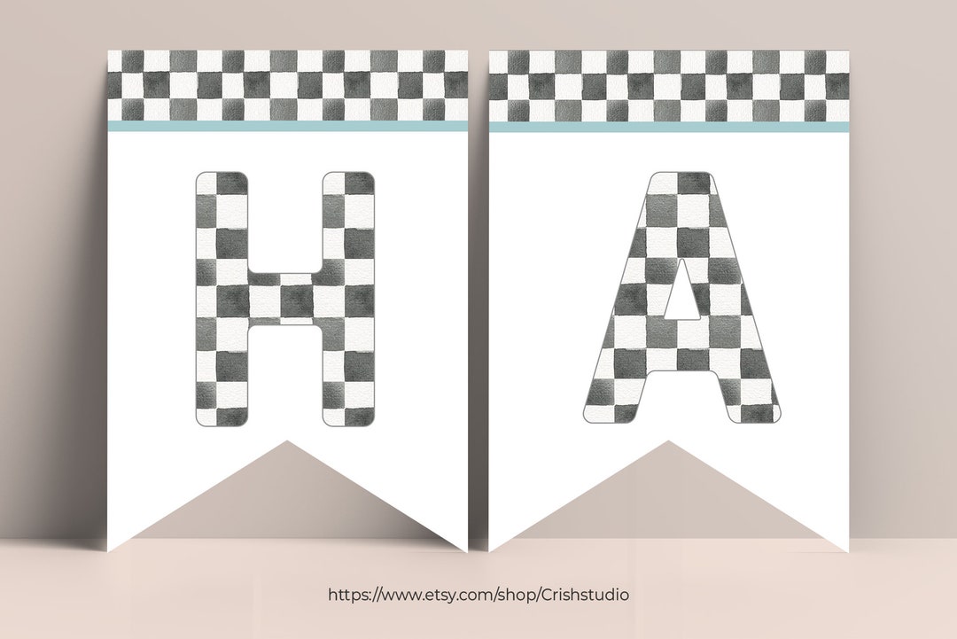 EDITABLE Two Fast Banner Birthday Racecar Party Racing Car Vintage ...