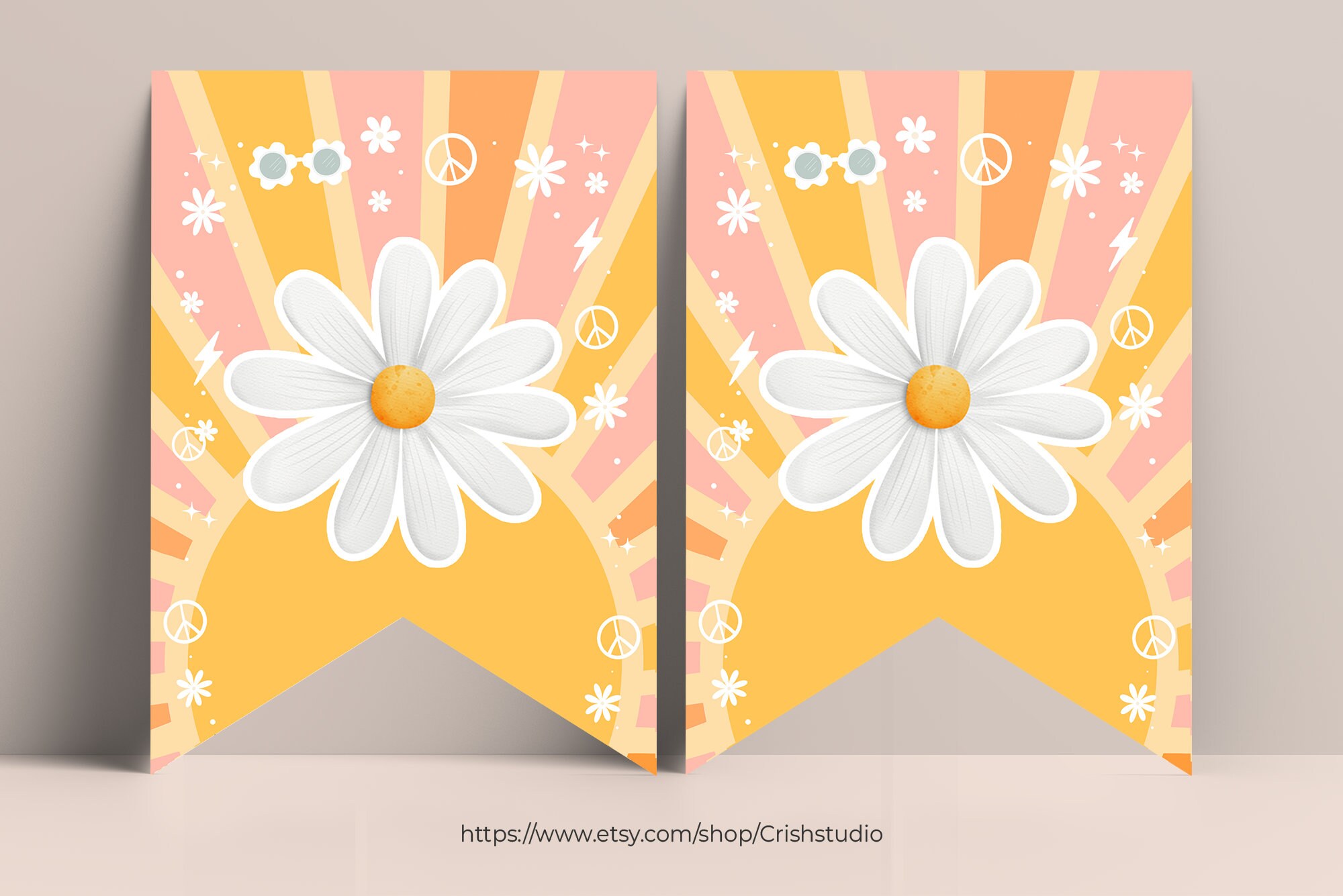 Editable Happy Birthday Banner Groovy Daisy Birthday Girl Party ...