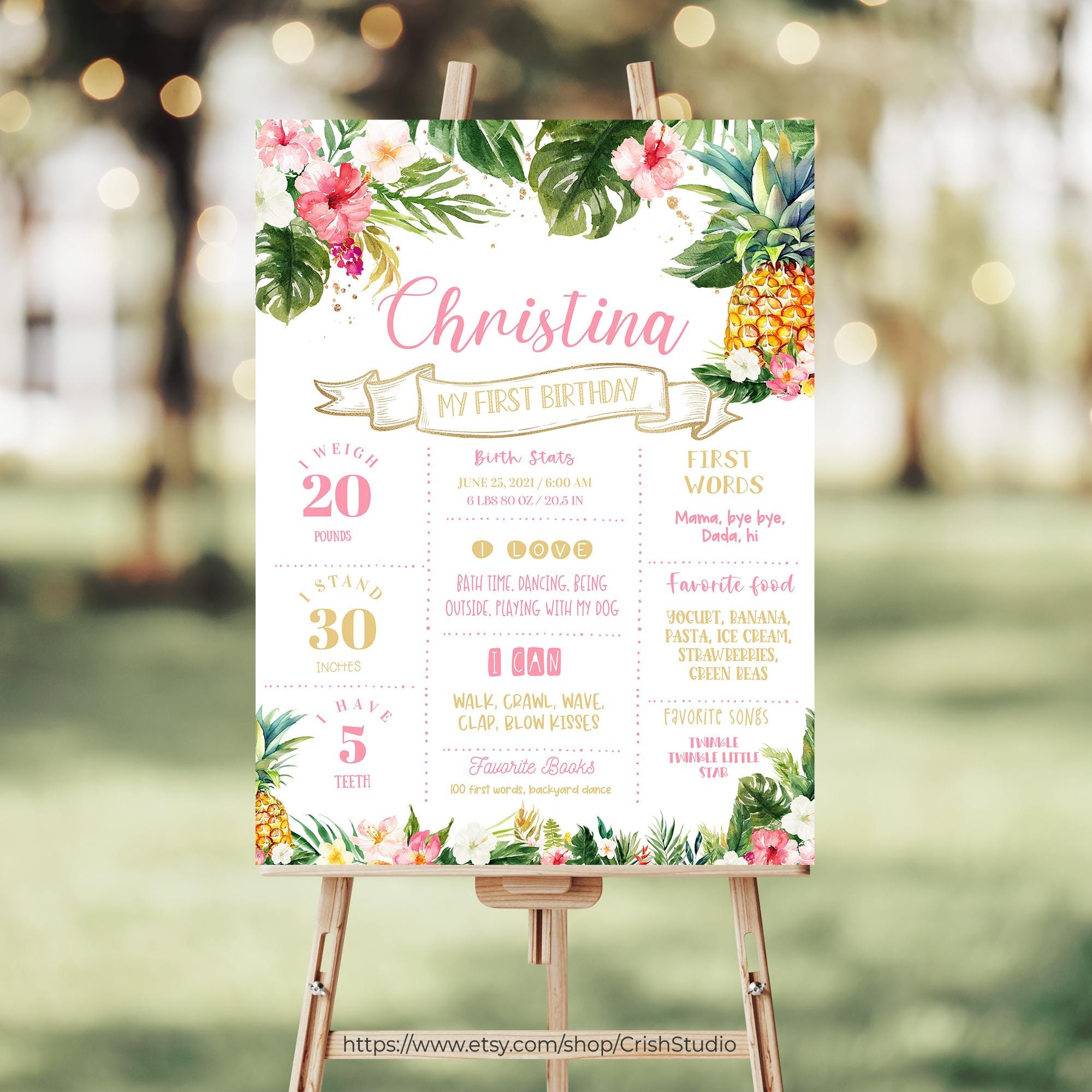 Editable Pineapple Birthday Invitation Pineapple Digital Invitation ...