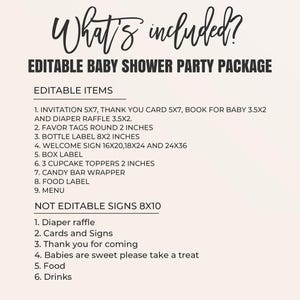 EDITABLE Teddy Bear Baby Shower Bundle Baby Girl Shower Bear Baby ...