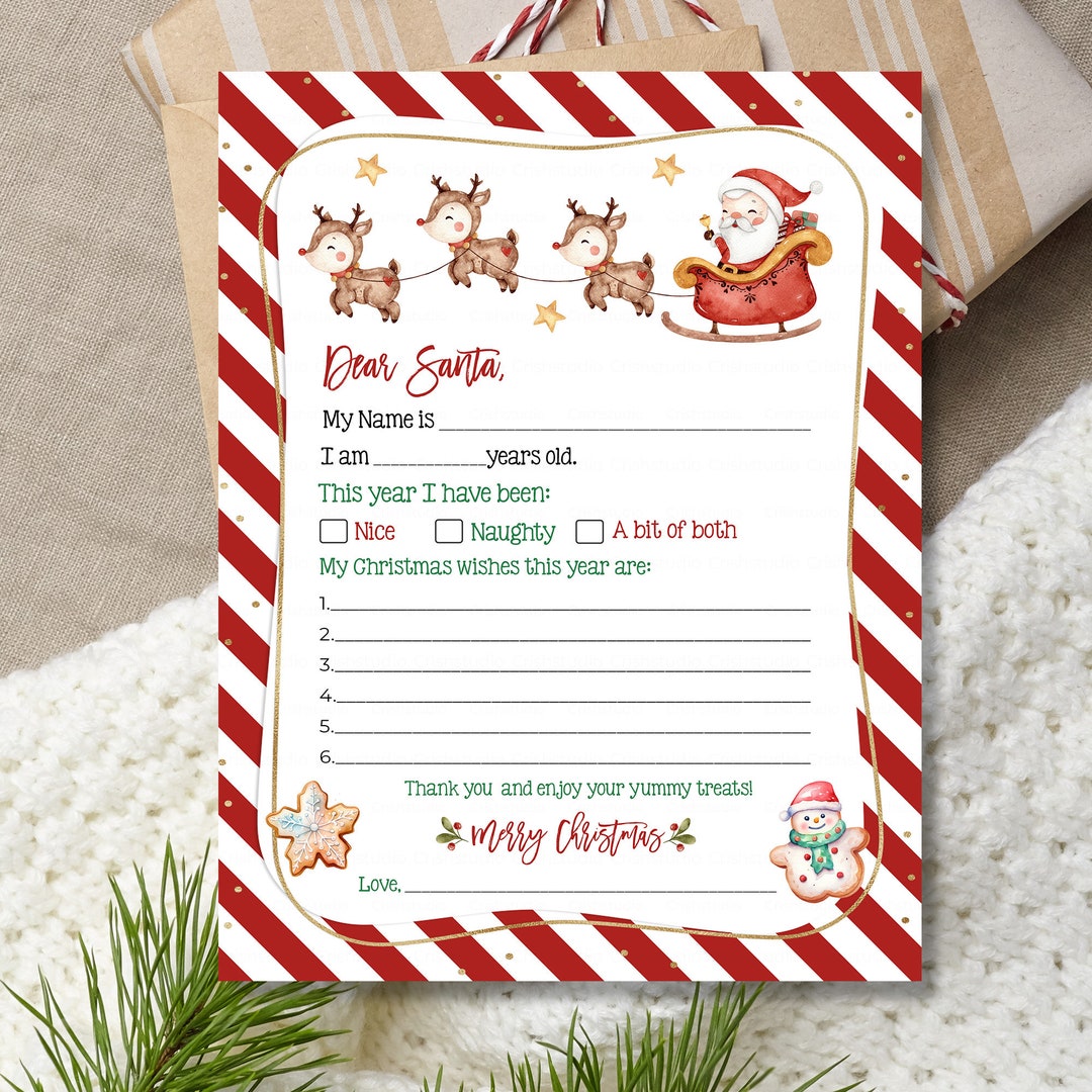 Letter to Santa Printable Easy to Print Letter to Santa Letter Instant ...