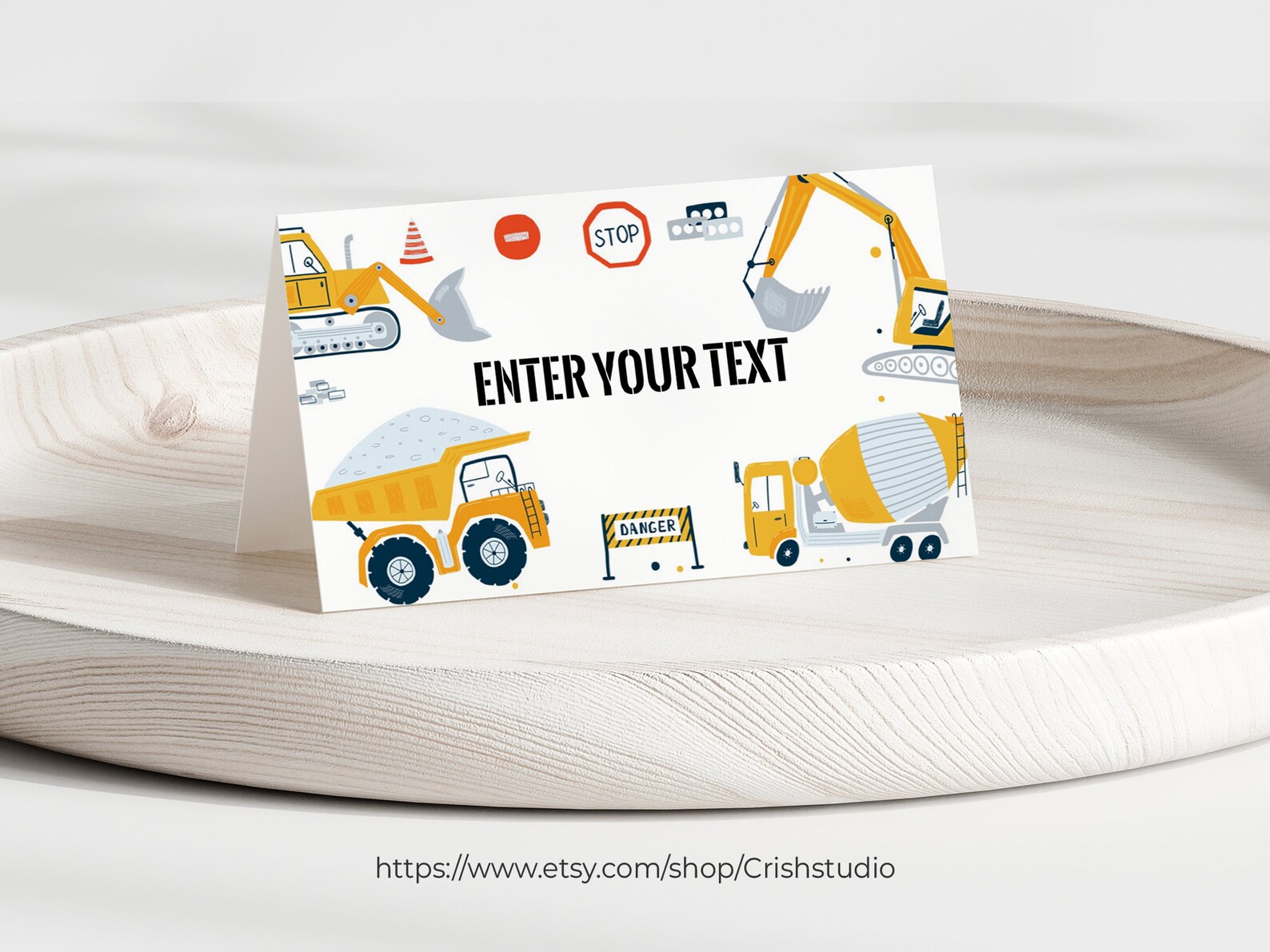 Editable Construction Favor Tags Dump Truck Digger Excavator - Etsy