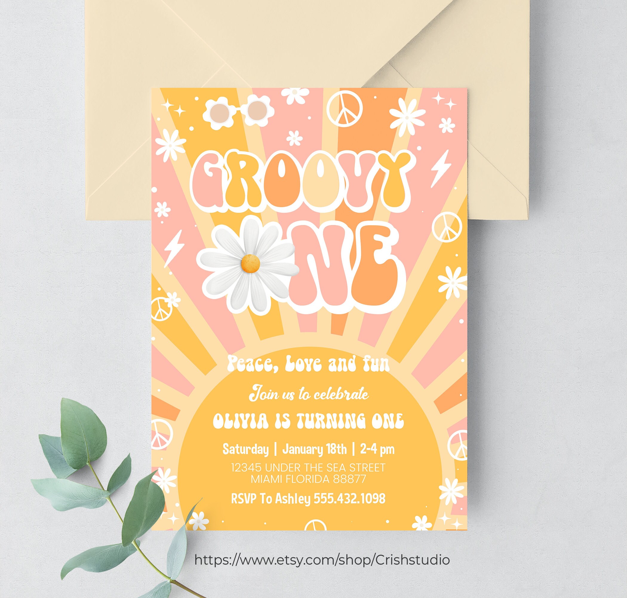 EDITABLE Groovy ONE Cupcake Toppers First Birthday Groovy Party ...