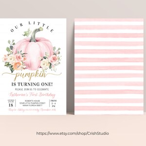 EDITABLE Our Little Pumpkin Juice Label Pumpkin 1st Birthday Fall ...