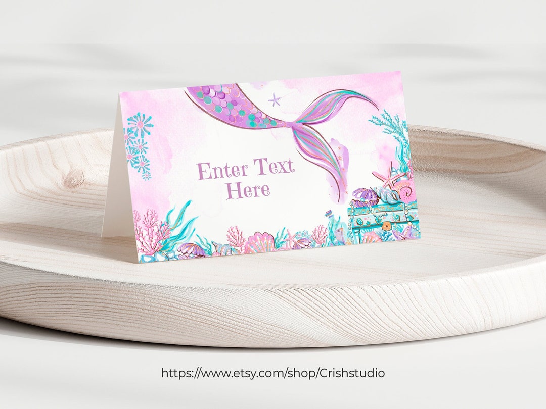 Editable Oneder the Sea Food Label Buffet Card Template Buffet Food ...