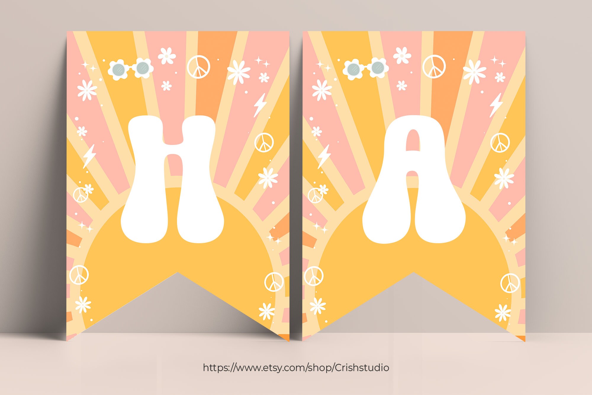 Editable Groovy Welcome Sign Daisy Party Sign Welcome Hippie - Etsy