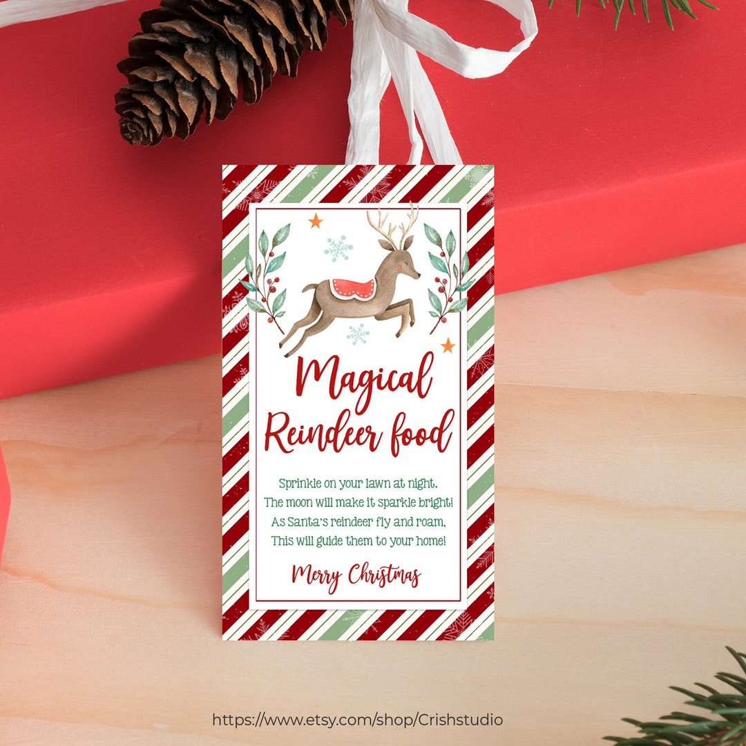 Reindeer Food Tag Printable Christmas Gift Tags Reindeer Food Tags ...
