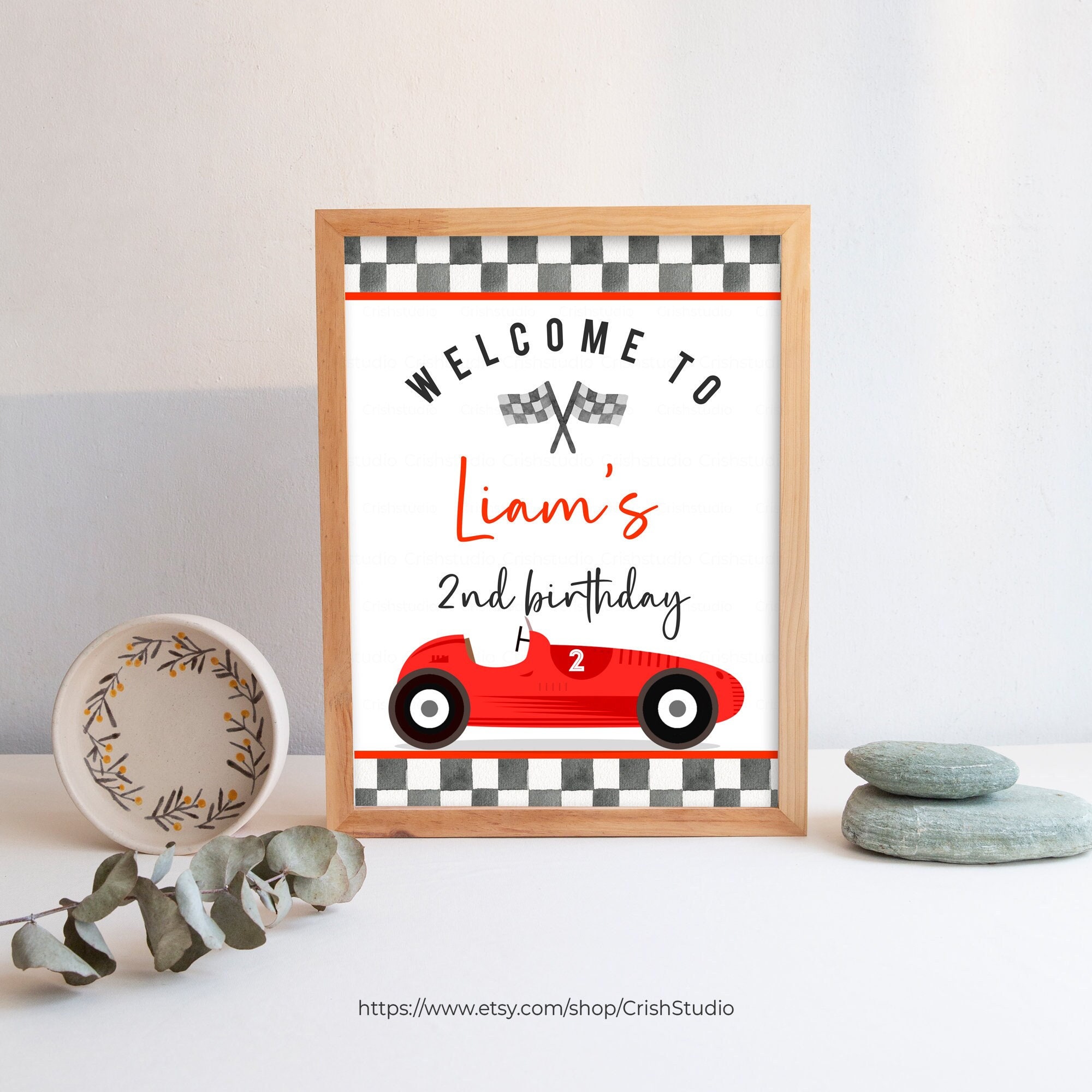 EDITABLE Two Fast Welcome Sign Two Fast Birthday Race Car Birthday ...