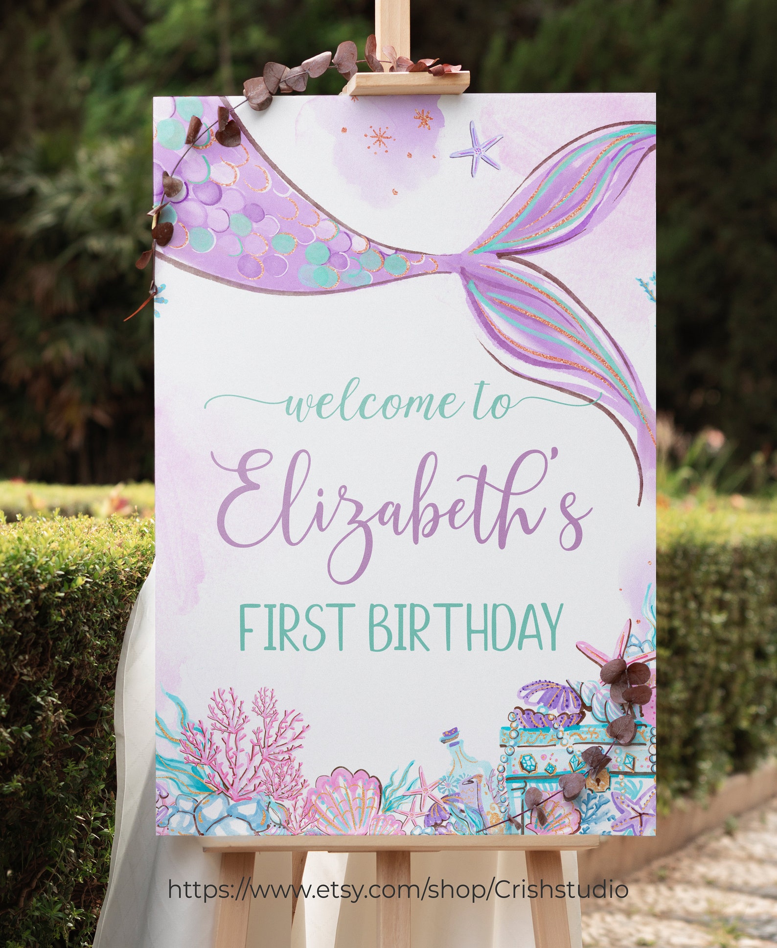 Editable Oneder the Sea Welcome Sign Mermaid Welcome Sign - Etsy