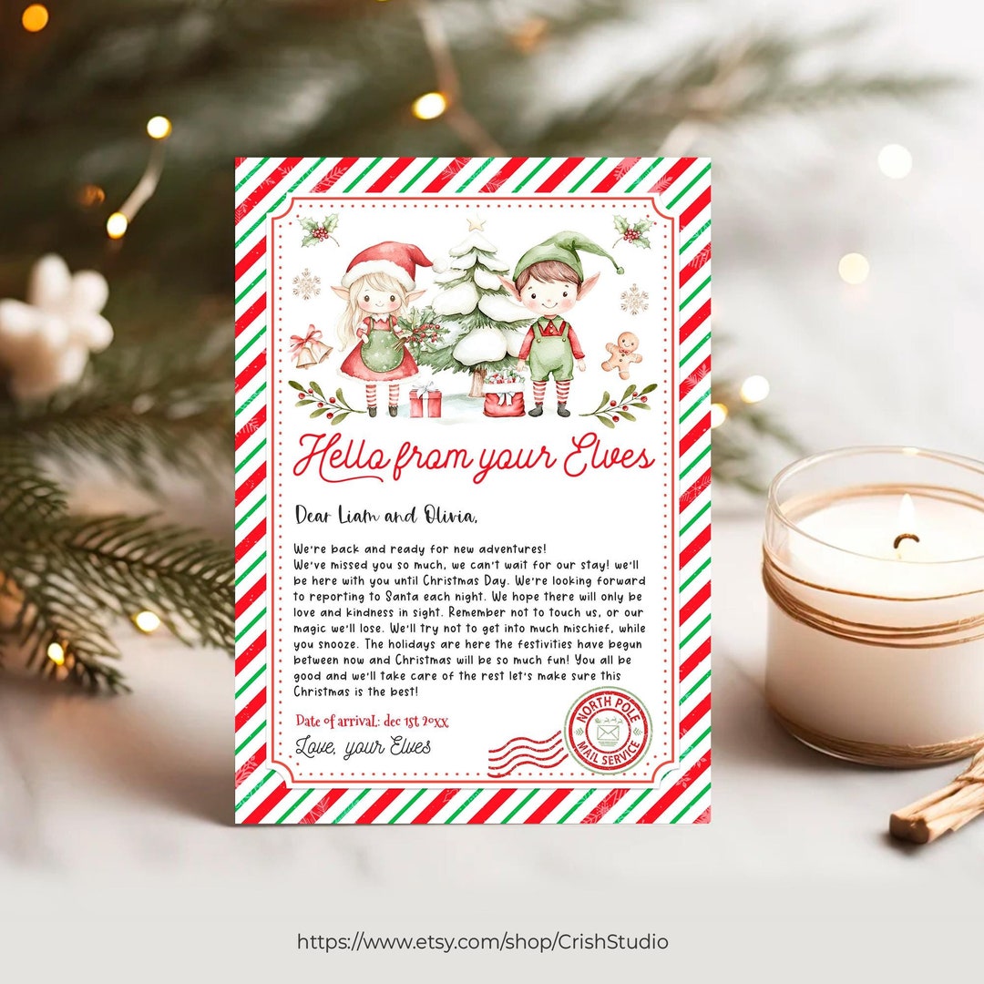 Editable Elf Arrival Letter, Elf Return Letter, Elf I'm Back Letter ...
