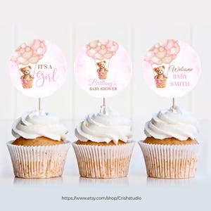 EDITABLE Teddy Bear Baby Shower Bundle Baby Girl Shower Bear Baby ...