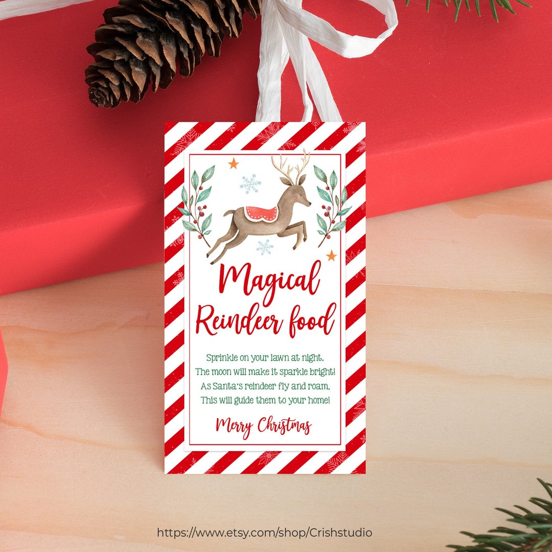 Reindeer Food Tag Printable Christmas Gift Tags Reindeer Food Tags ...