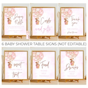 EDITABLE Teddy Bear Baby Shower Bundle Baby Girl Shower Bear Baby ...