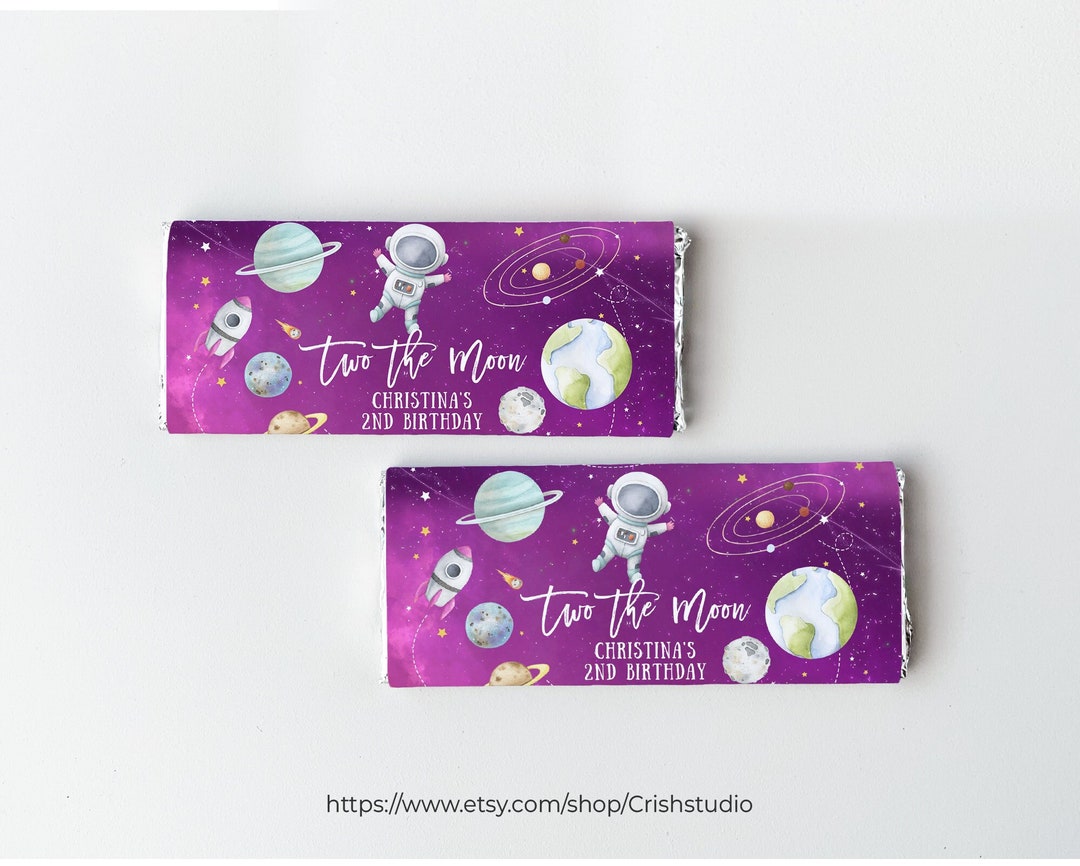 Two the Moon Candy Bar Birthday Girl Editable Two the Moon Birthday ...