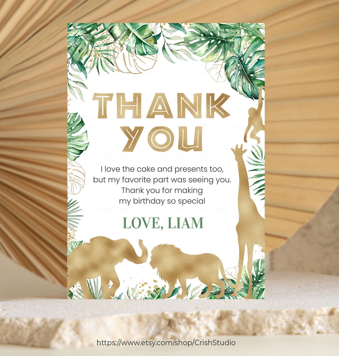 EDITABLE Two Wild Birthday Thank You Card Two Wild Second Birthday Two ...