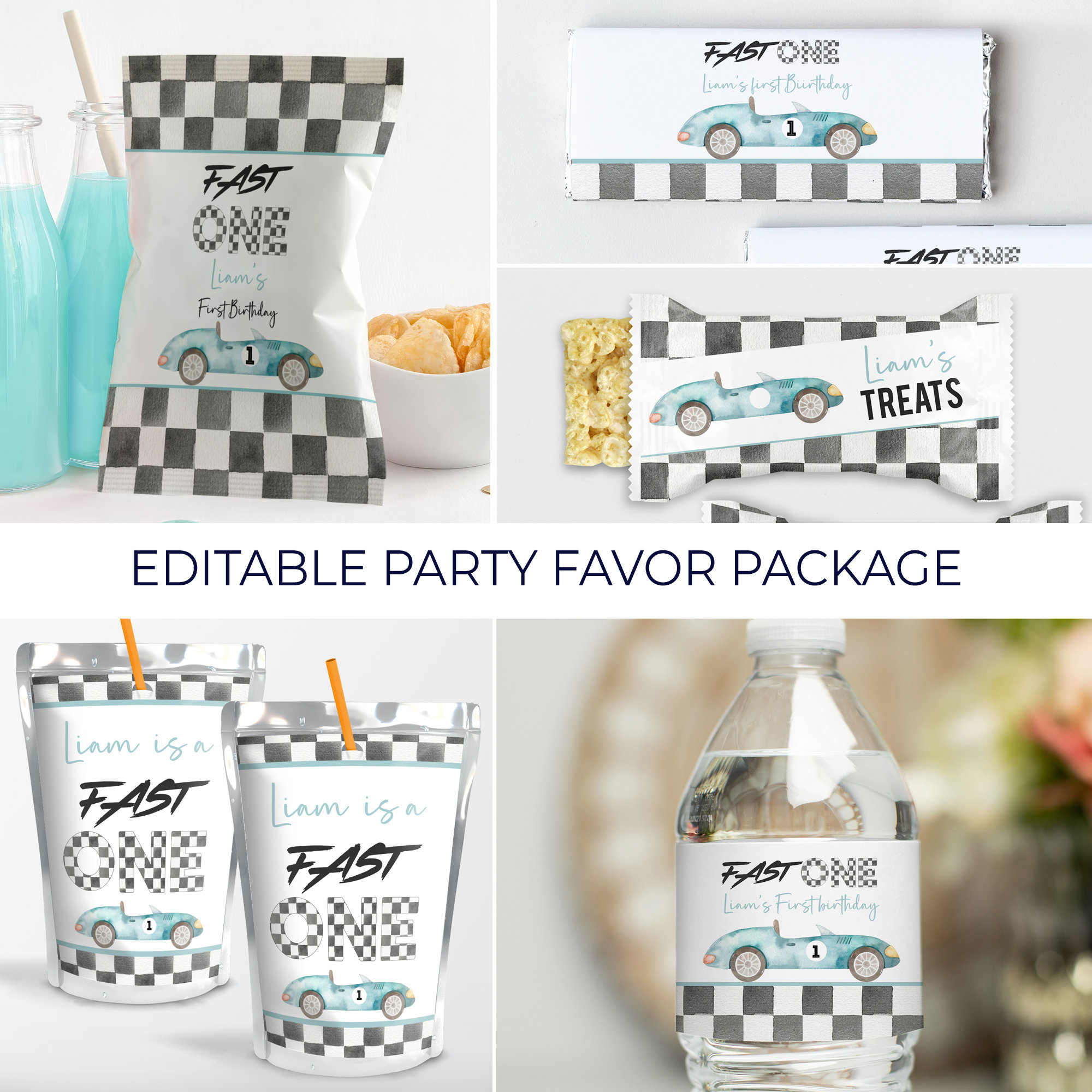 EDITABLE Fast One Cupcake Toppers Fast One Birthday Birthday - Etsy