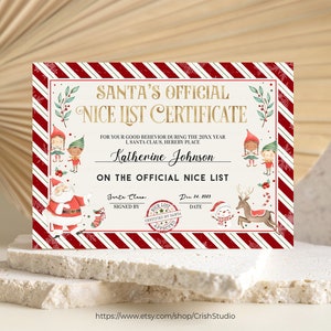 Santa Certificate Certificates Certificate Template Certificate ...