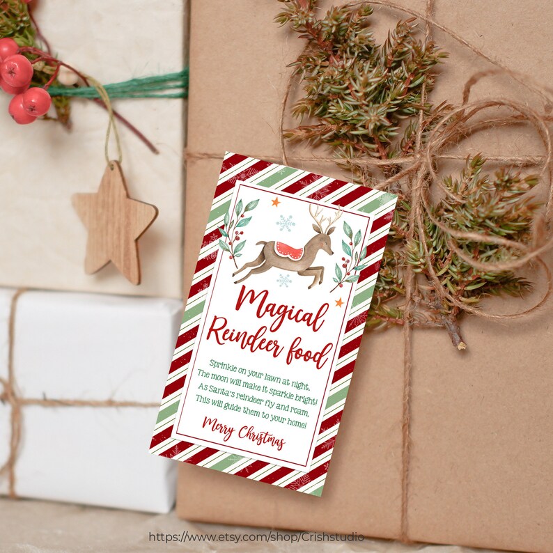 Reindeer Food Tag Printable Christmas Gift Tags Reindeer Food Tags ...
