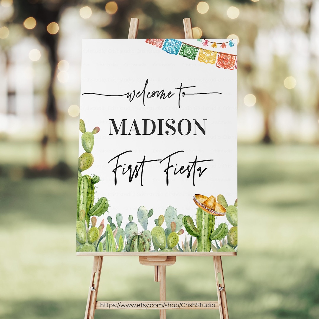EDITABLE First Fiesta Welcome Sign Birthday Sign Fiesta Party Fiesta ...