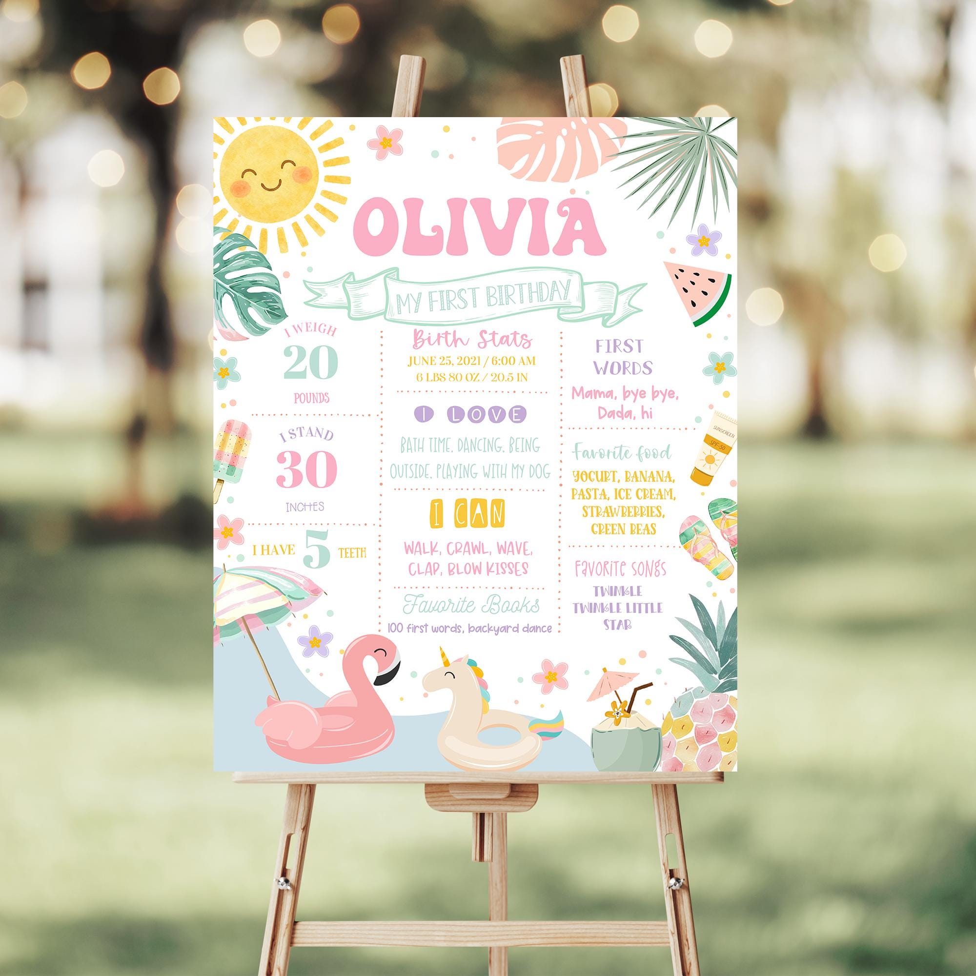 Editable One in the Sun Pool Party Welcome Sign Birthday Sign Pool ...