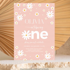 Daisy Birthday Invitation Editable Retro Daisy Boho Daisy First ...