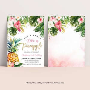 Editable Pineapple Birthaday Milestone Photo Poster Pineapple Aloha ...