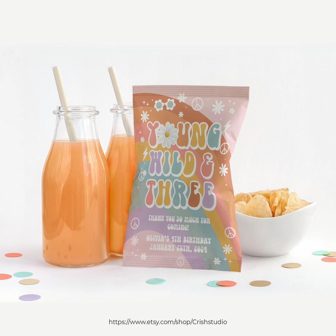 Editable Groovy Chip Bag Young Wild and Three Editable Chip Bag 3rd ...