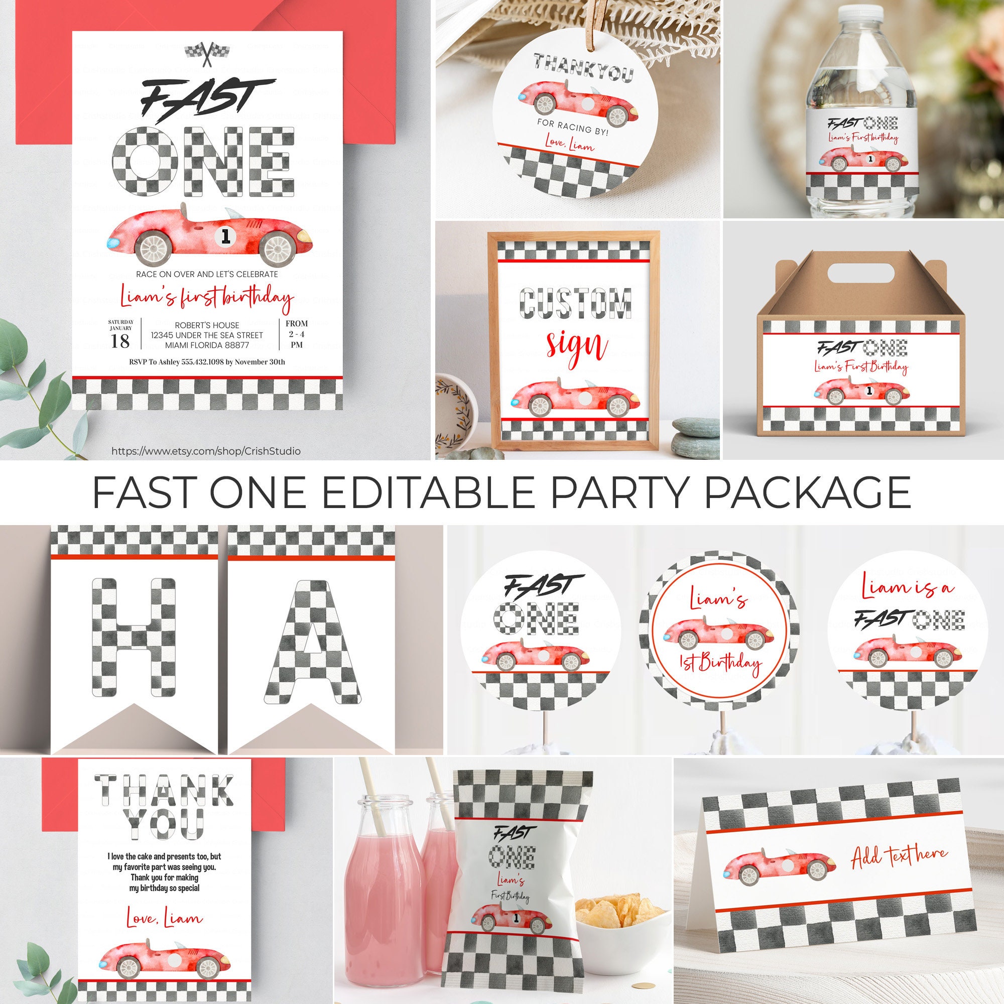 EDITABLE Fast One Party Favor Package Fast One Birthday - Etsy