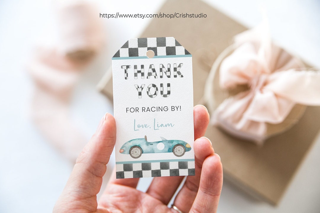Editable TWO Fast Birthday Favor Tags Race Car 2nd Birthday Thank You ...