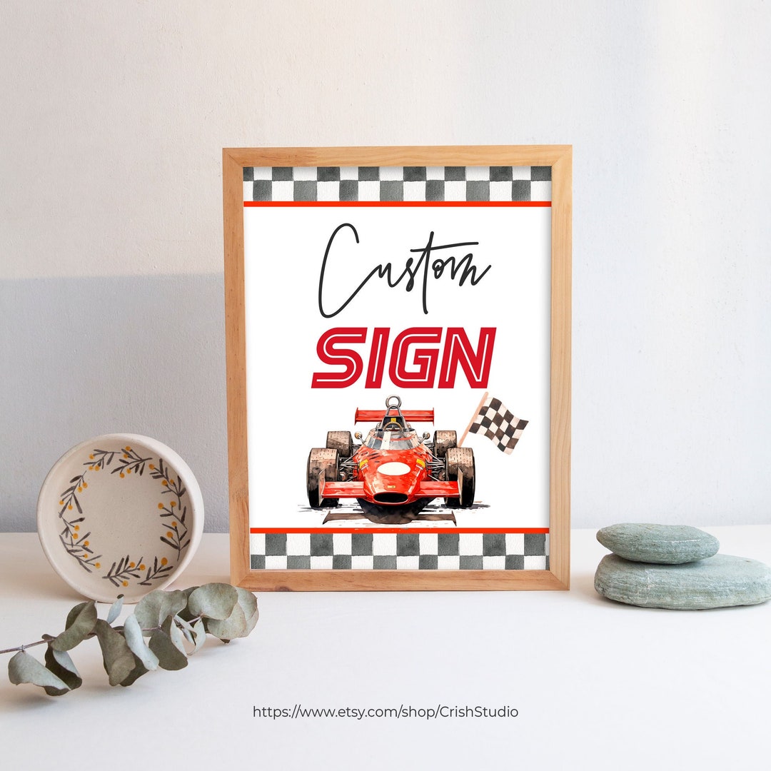 Editable TWO Fast Birthday Custom Sign Race Car 2nd Birthday Sign Race ...