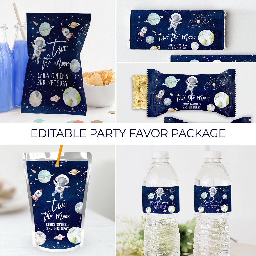 EDITABLE Two the Moon Birthday Party Favor Package Two the Moon Party ...