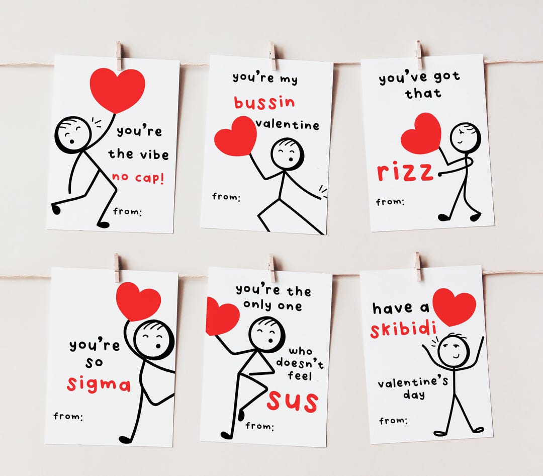 Instant Download Slang Kids Valentine's Day Cards Funny Printable ...