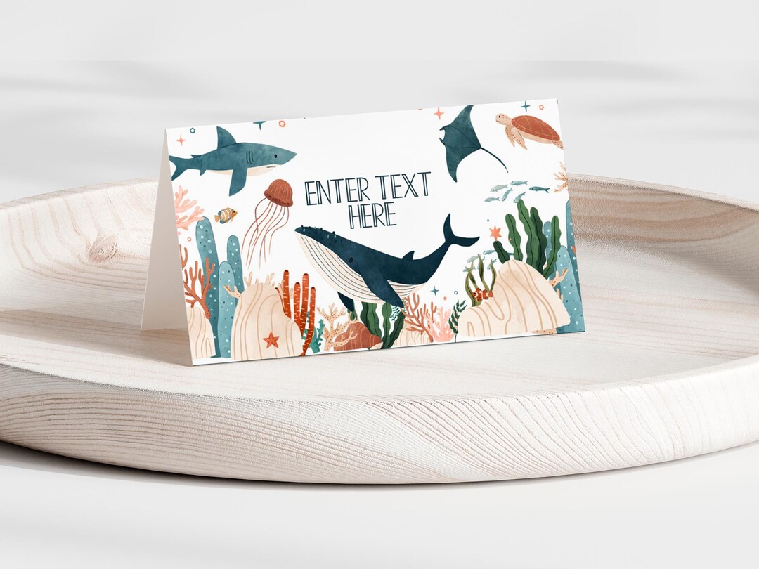 Editable Under the Sea Food Labels Ocean Theme Birthday Boy Whale ...