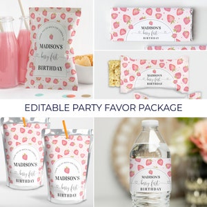 Berry First Birthday Candy Bar Strawberry Birthday Candy Bar Wrapper ...