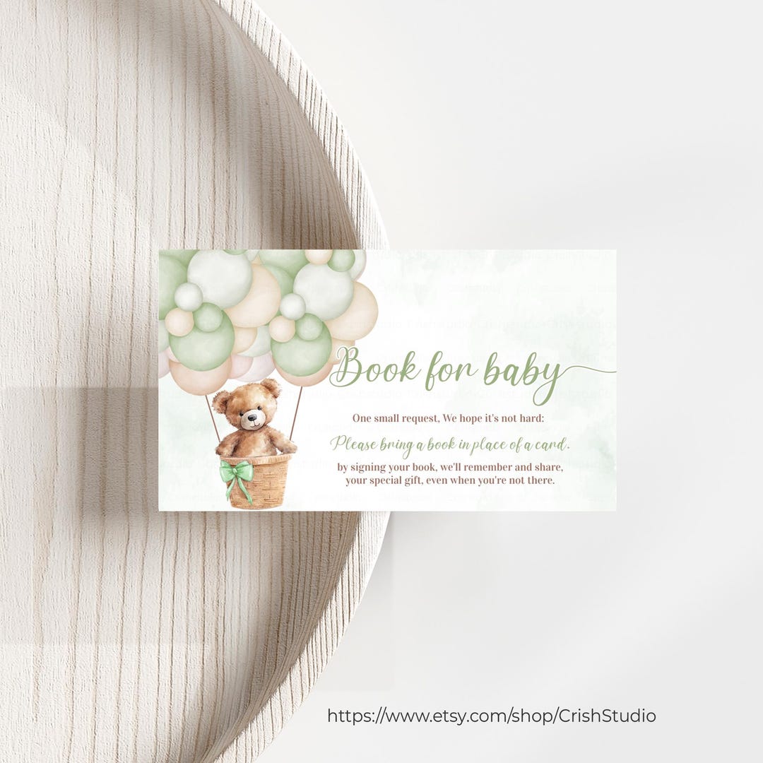 Editable Teddy Bear Baby Shower Book for Baby Book for Baby Card Baby ...