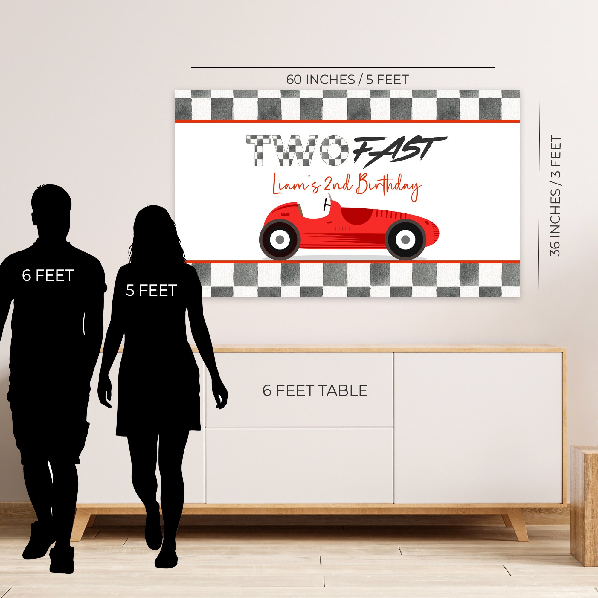 EDITABLE Two Fast Birthday Yard Sign Two Fast Birthday Race - Etsy