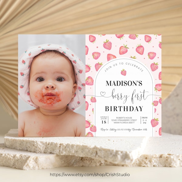 Berry First Birthday Invitation - Etsy