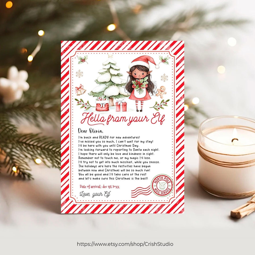 Editable Elf Arrival Letter, Elf Return Letter, Elf I'm Back Letter ...