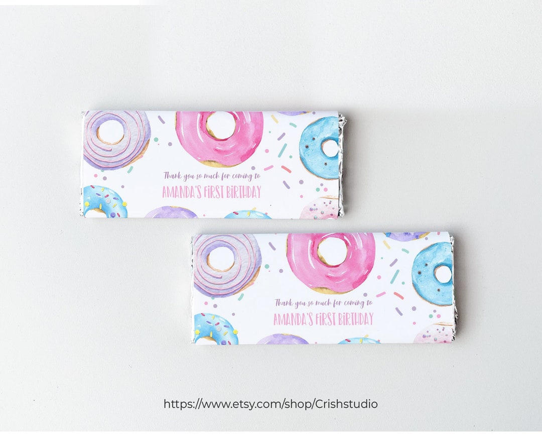Donut Grow up Birthday Candy Bar Donut Birthday Editable Donut Birthday ...
