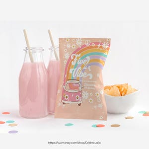 EDITABLE Groovy Birthday Party Favor Package Five is a Vibe Groovy ...