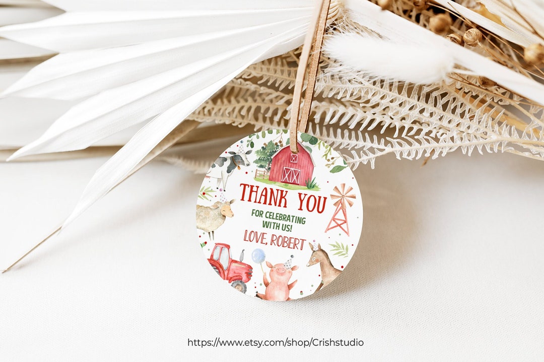 EDITABLE Birthday Favor Tags Farm Birthday Party Farm Party Decor Farm ...