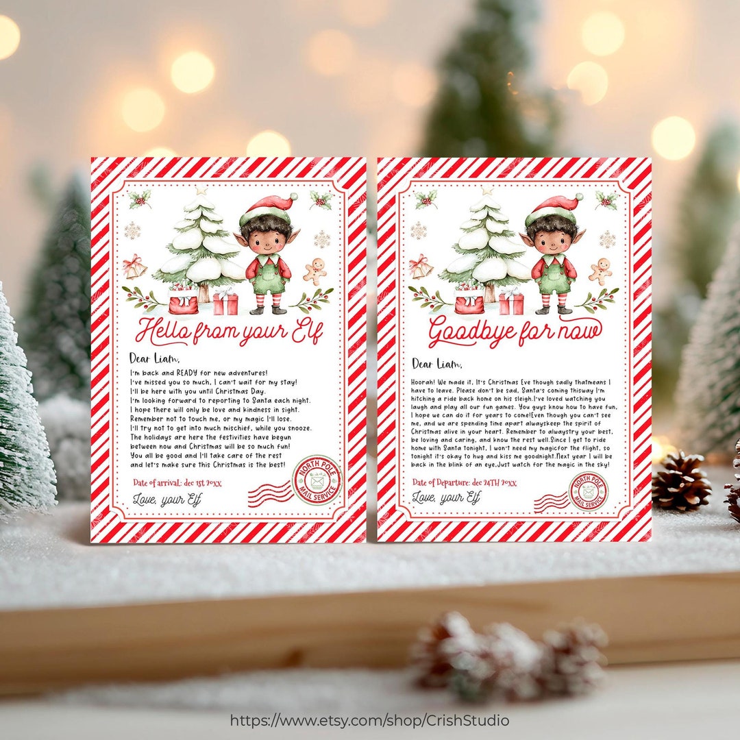 Editable Elf Kit Printable Elf Arrival Letter Elf Goodbye Letter Elf ...