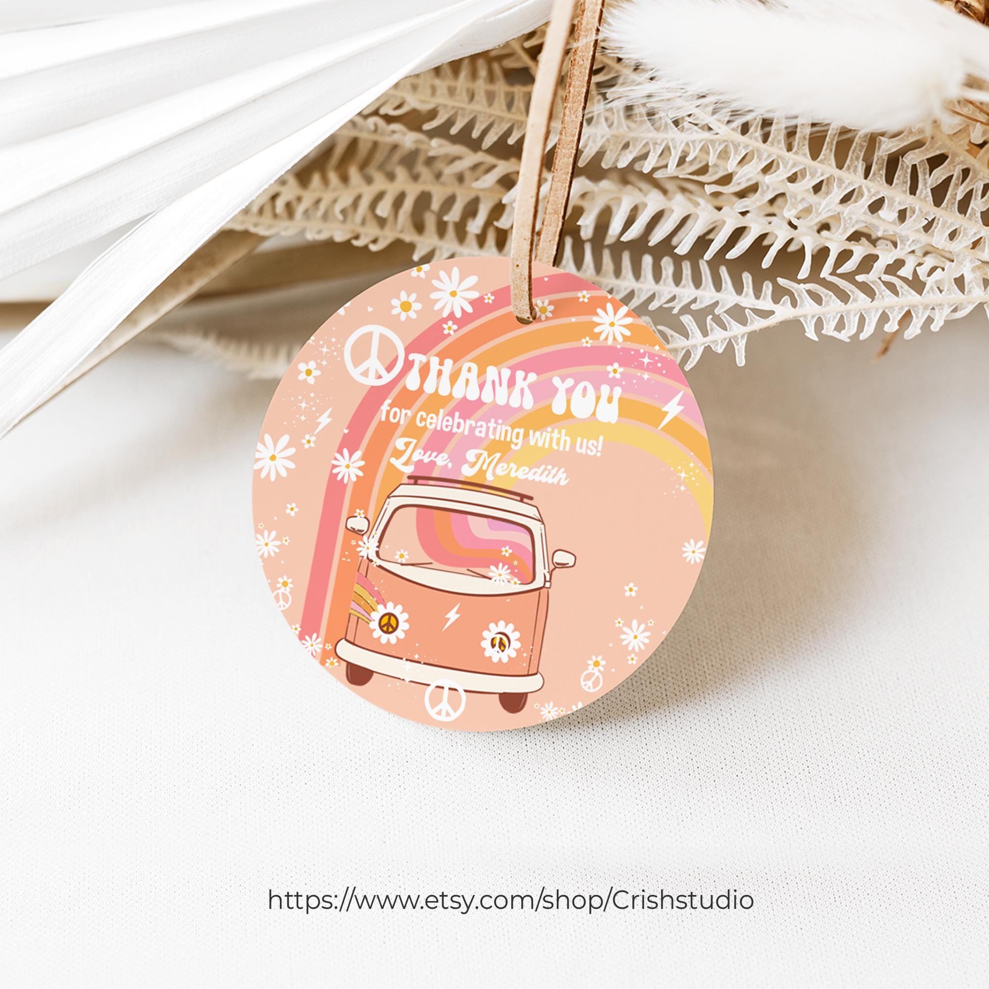 EDITABLE Groovy Birthday Favor Tag Nine is a Vibe Groovy Decorations ...