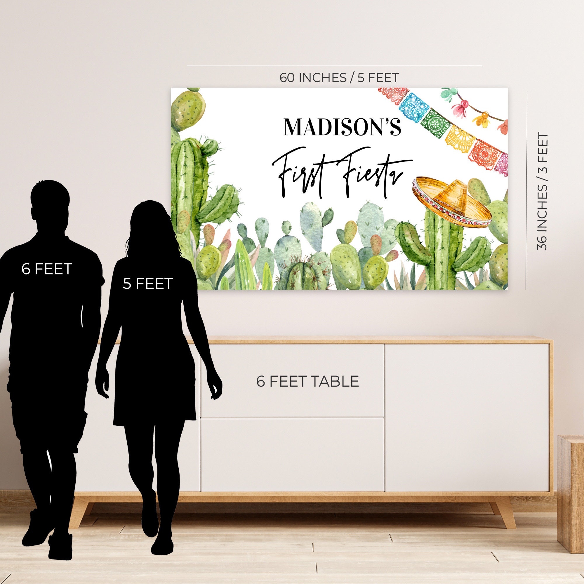 EDITABLE First Fiesta Birthday Yard Sign Fiesta Backdrop First - Etsy