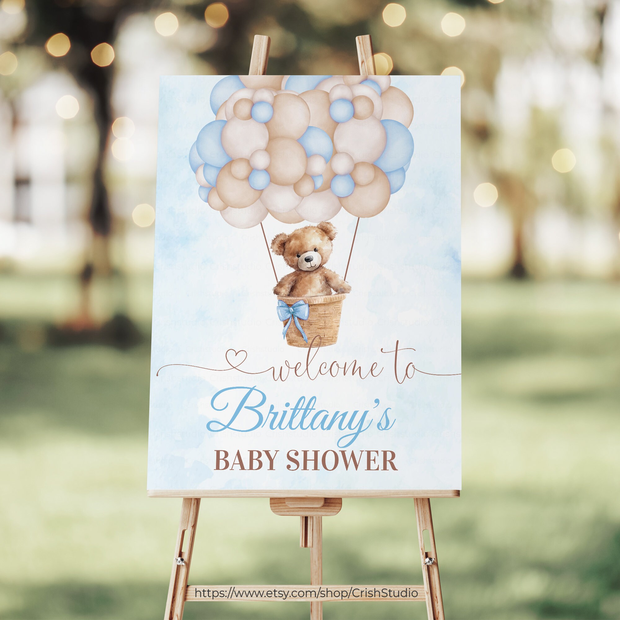 EDITABLE Teddy Bear Cards and Gifts Sign Teddy Bear Favors Brown Teddy ...