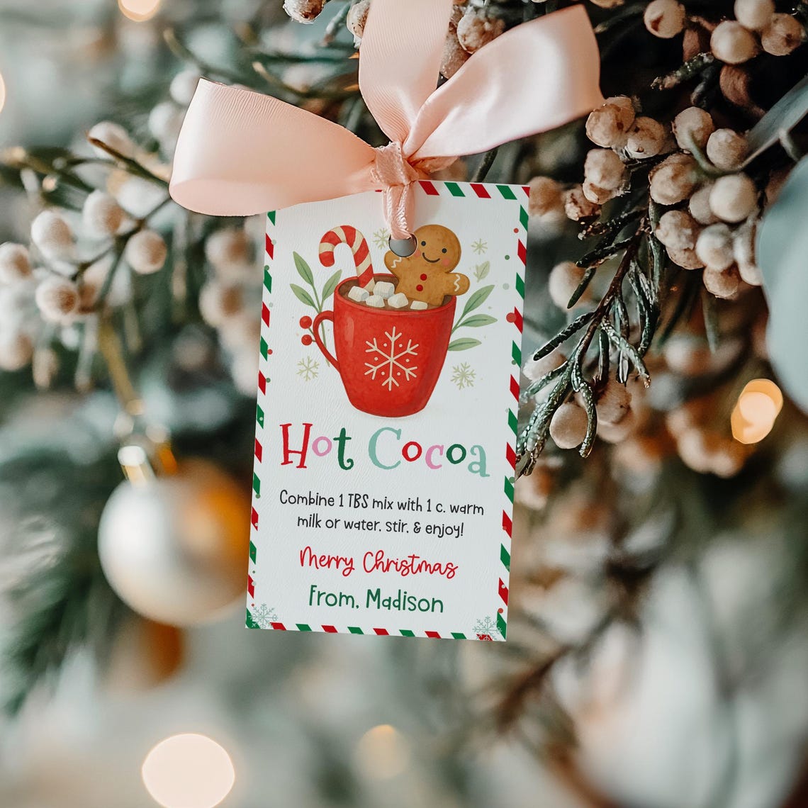 Editable Hot Cocoa Bomb Tags Hot Chocolate Tag Christmas Gift Tag Hot ...
