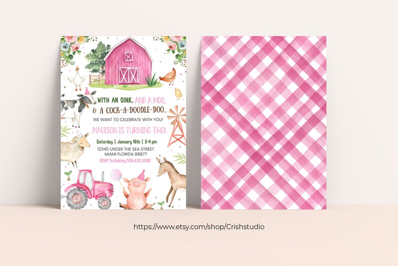 Editable Farm Birthday Invitation, Girl Barn Party, Digital Invite ...